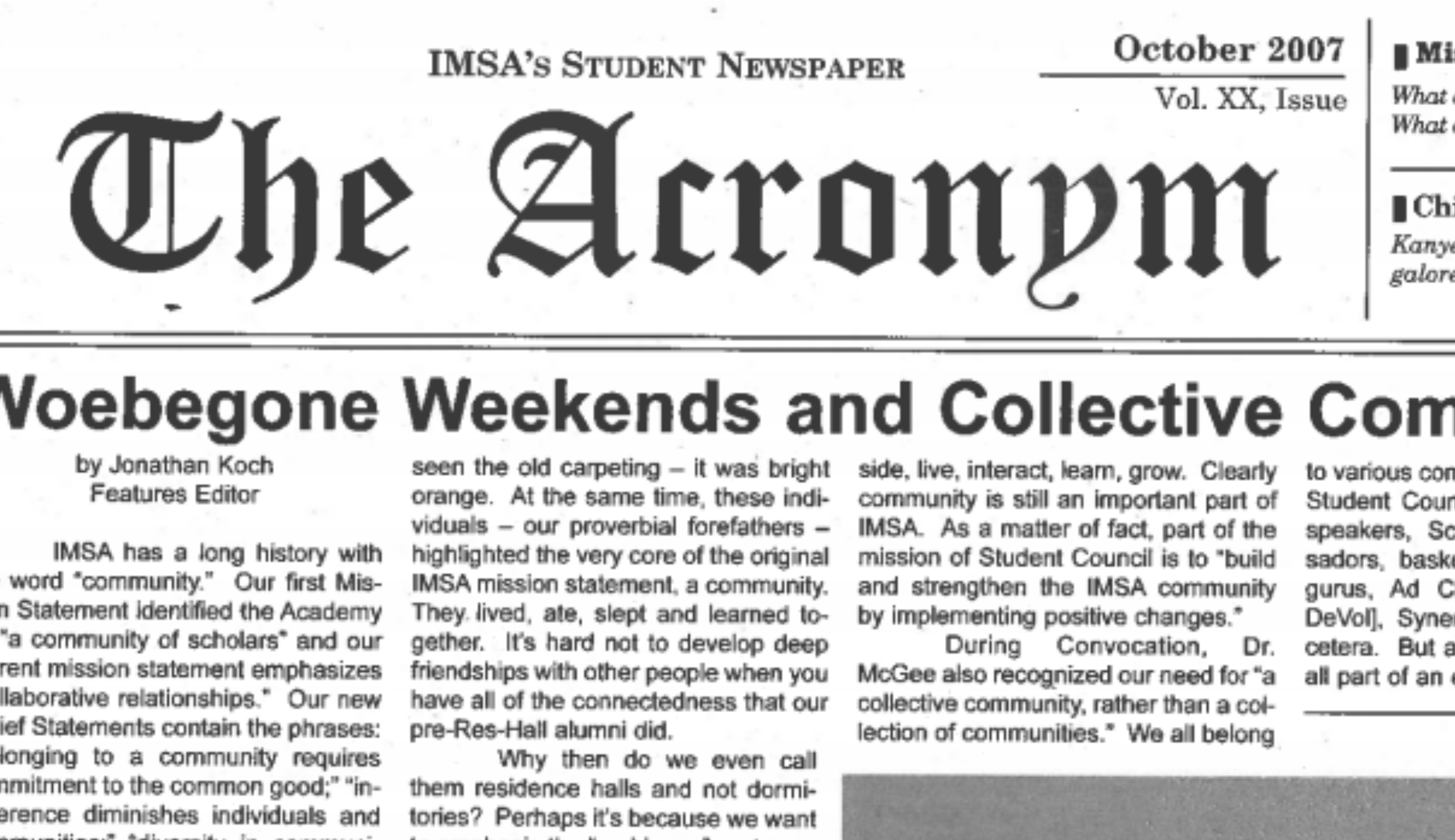 Archives: Woebegone Weekends and Collective Community, October 2007 ...